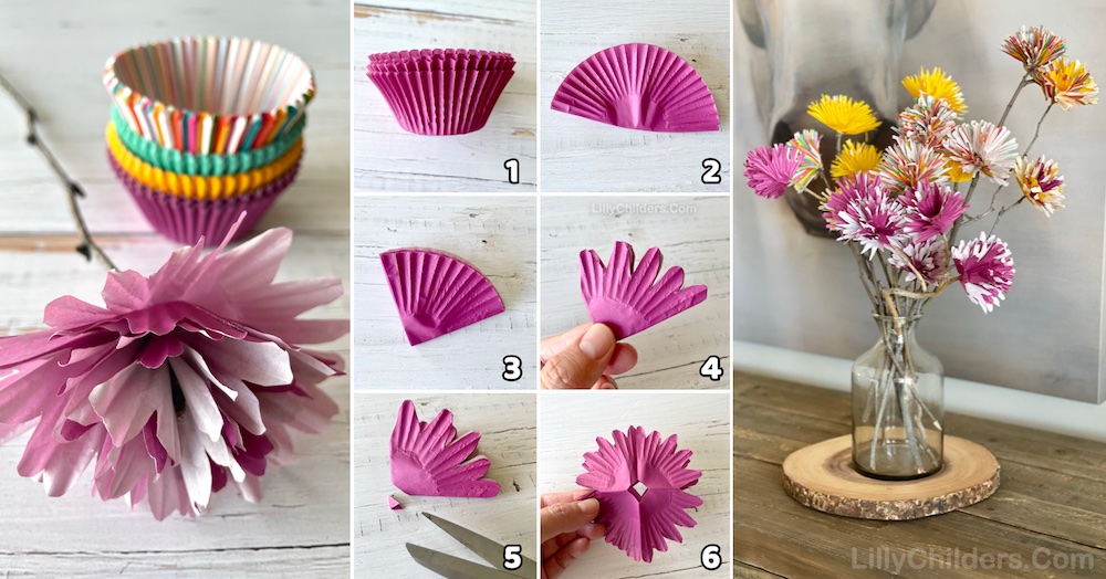Cupcake Liner Flowers (Fun & Easy Craft Idea)