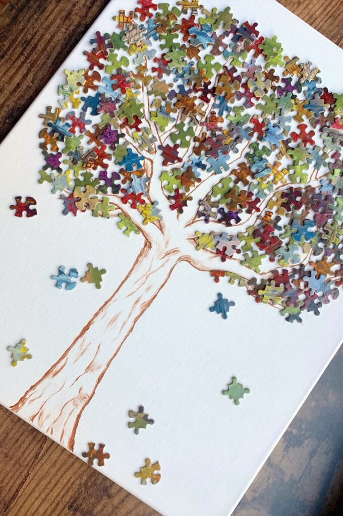 DIY Puzzle Piece Wall Art